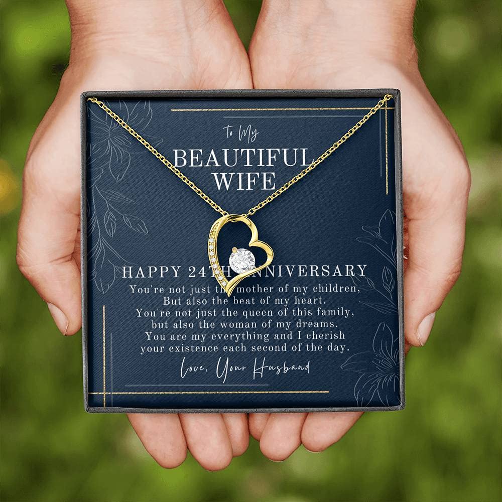 24 Year Wedding Jewelry Gift For Wife β 24 Year Anniversary Necklace Gift For Her β 24th Anniversary Wedding Present β 24th Wedding Anniversary Wife Gift β FLSG00024-3