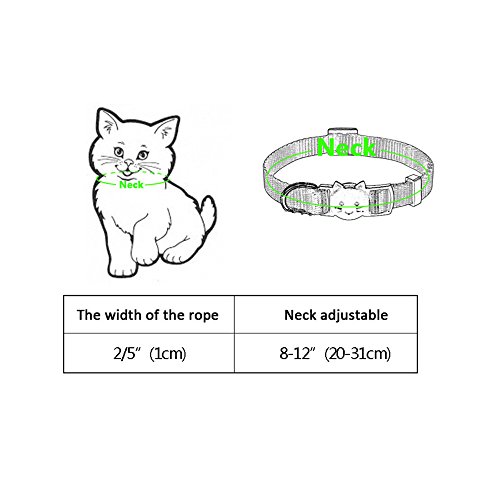 Custom Breakaway Cat Collar Personalized Cat-ID Collar Embroidered Pet Name Phone Safety Collars with Bell