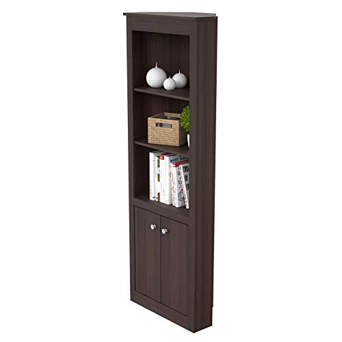 Inval Two Door Corner Bookshelf, Espresso