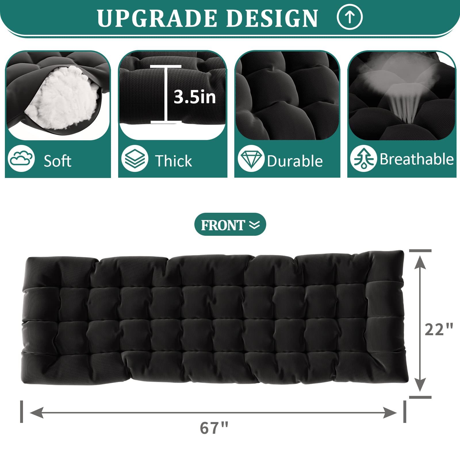 UDPATIO Oversized Zero Gravity Chair 29In XL Patio Reclining Chair with Cushion, Outdoor Folding Adjustable Recliner with Cup Holder, Foot Rest & Padded Headrest, Support 500LB