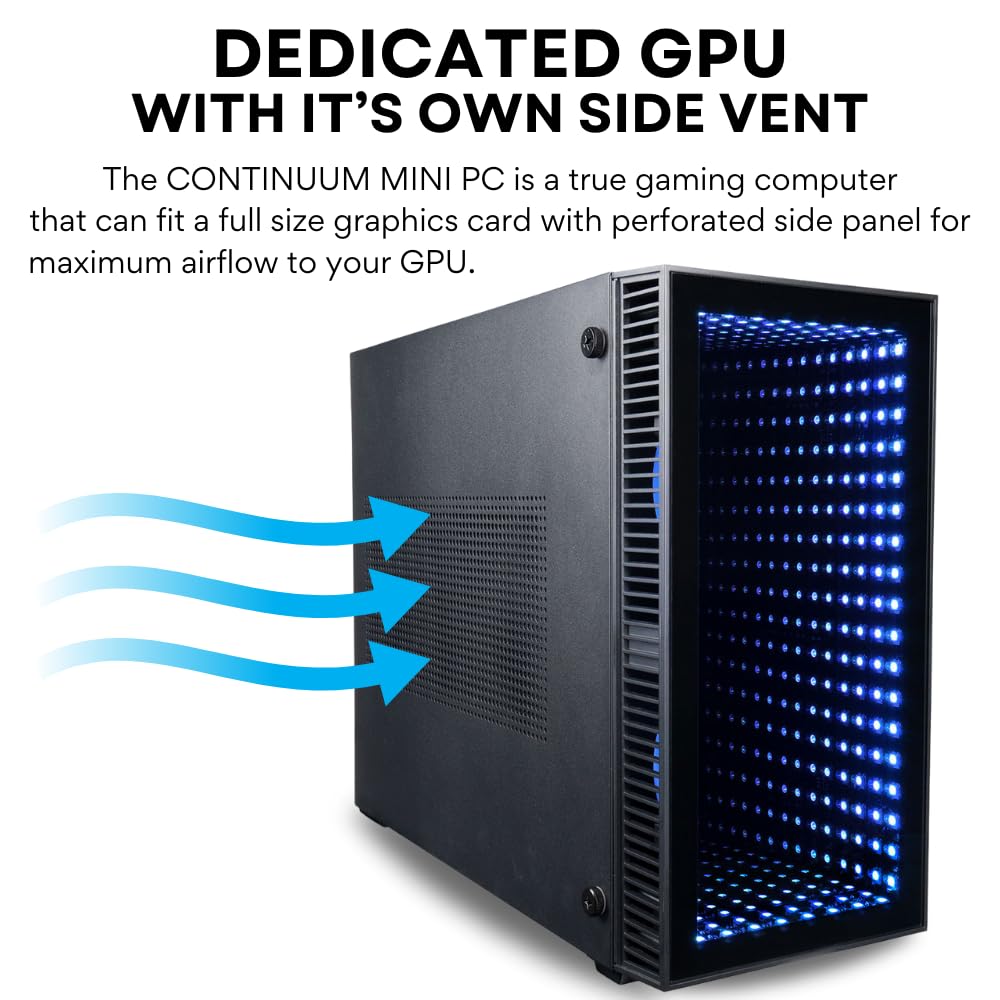 Empowered PC Continuum Mini Gaming Desktop - NVIDIA GeForce RTX 3070 (> 4060 Ti), Intel 12-Core i7-12700KF CPU, 32GB DDR5 RAM, 1TB NVMe SSD, WiFi 6, Windows 11 - Tiny Liquid Cooled RGB Gamer Computer