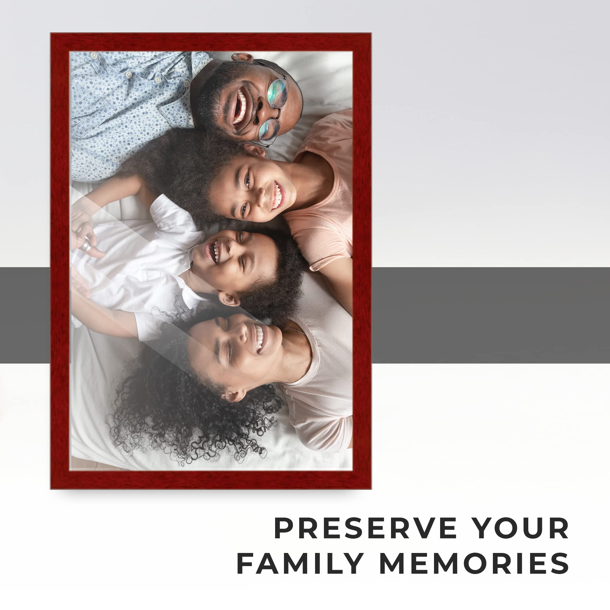 39x10 Frame Brown Red Cherry Wood Picture Frame Width 0.75 Inches | Interior Frame Depth 0.5 Inches | Cerise Collection | UV Acrylic, Foam Board Backing & Hanging Hardware Included
