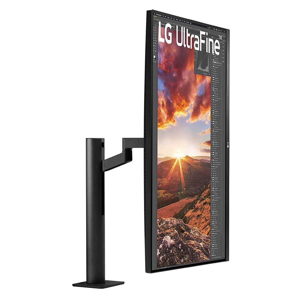 LG 32UN880-B 32 Inch Ultrafine Display Ergo 4K HDR10 Monitor Bundle with 2X 6FT Universal 4K HDMI 2.0 Cable, Universal Screen Cleaner and 6-Outlet Surge Adapter