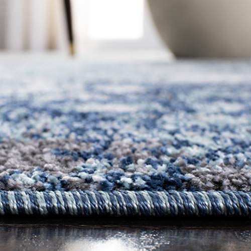 SAFAVIEH Aston Collection 8' x 10' Light Blue/Grey ASN705M Modern Abstract Non-Shedding Living Room Bedroom Dining Home Office Area Rug