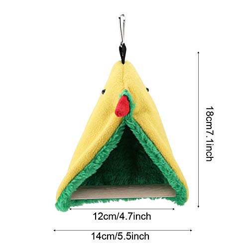 Parrot Standing Perch, Pet Birds Cage Hanging Plush Tent Bed Toys Triangle Hammock for Birds Parrots Cockatiels Small Conures