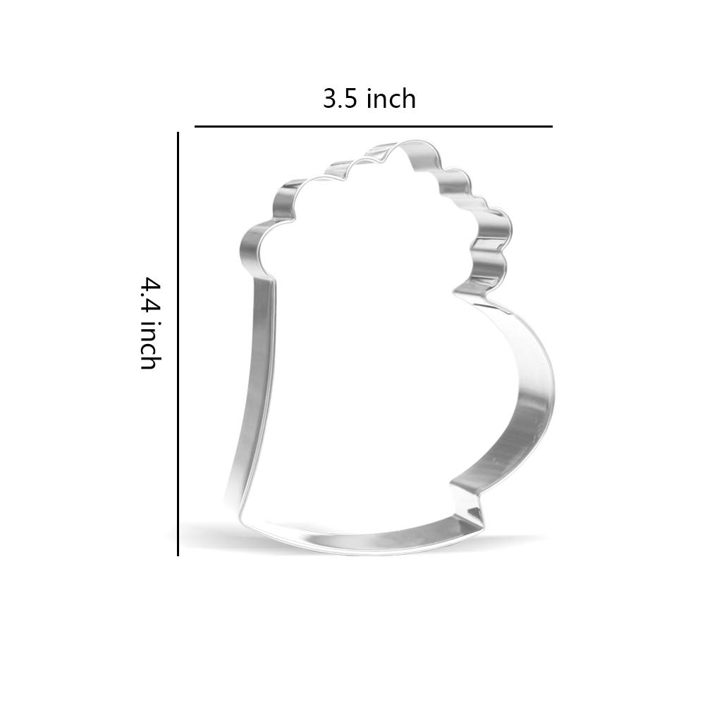 4.4 inch Beer Mug Cookie Cutters - Stainless Steel
