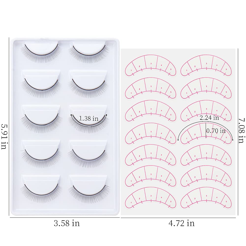 25 Pairs Practice Eyelashes Training Lashes Self-adhesive Practice Lashes With 70 pairs Under Eye Positioning Sticker Pads for Training Eyelash Extension Makeup Beginners (Practice lashes A)