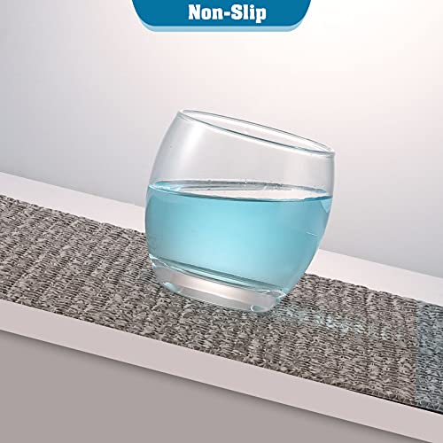 Tineeba PVC Placemats, Set of 6, Washable Dining Table Mats, Heat-Resistant, Easy to Clean, Non-Slip, Kitchen & Kids & Outdoor (Gray)