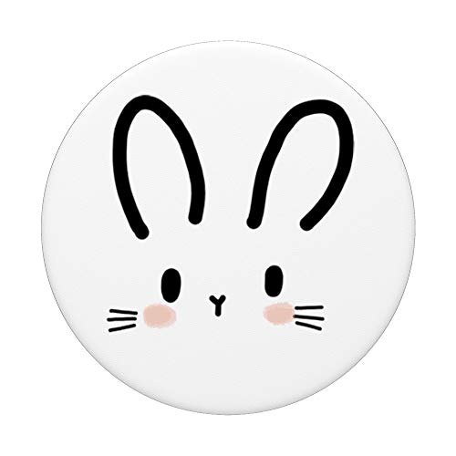 Cute & Simple Bunny Rabbit Face Graphic PopSockets PopGrip: Swappable Grip for Phones & Tablets
