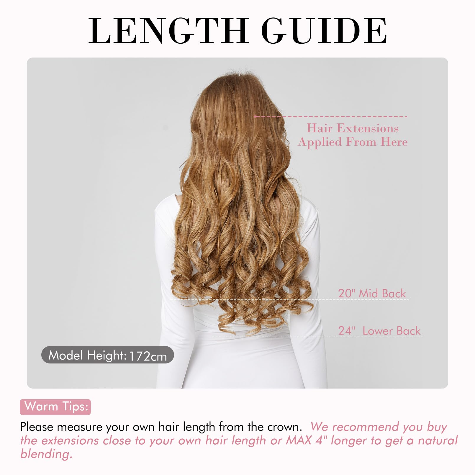REECHO 20" Invisible Wire Hair Extensions with Transparent Headband Adjustable Size Removable Secure Clips in Curly Wavy Secret Hairpiece for Women - Dark Brown with Caramel Highlights