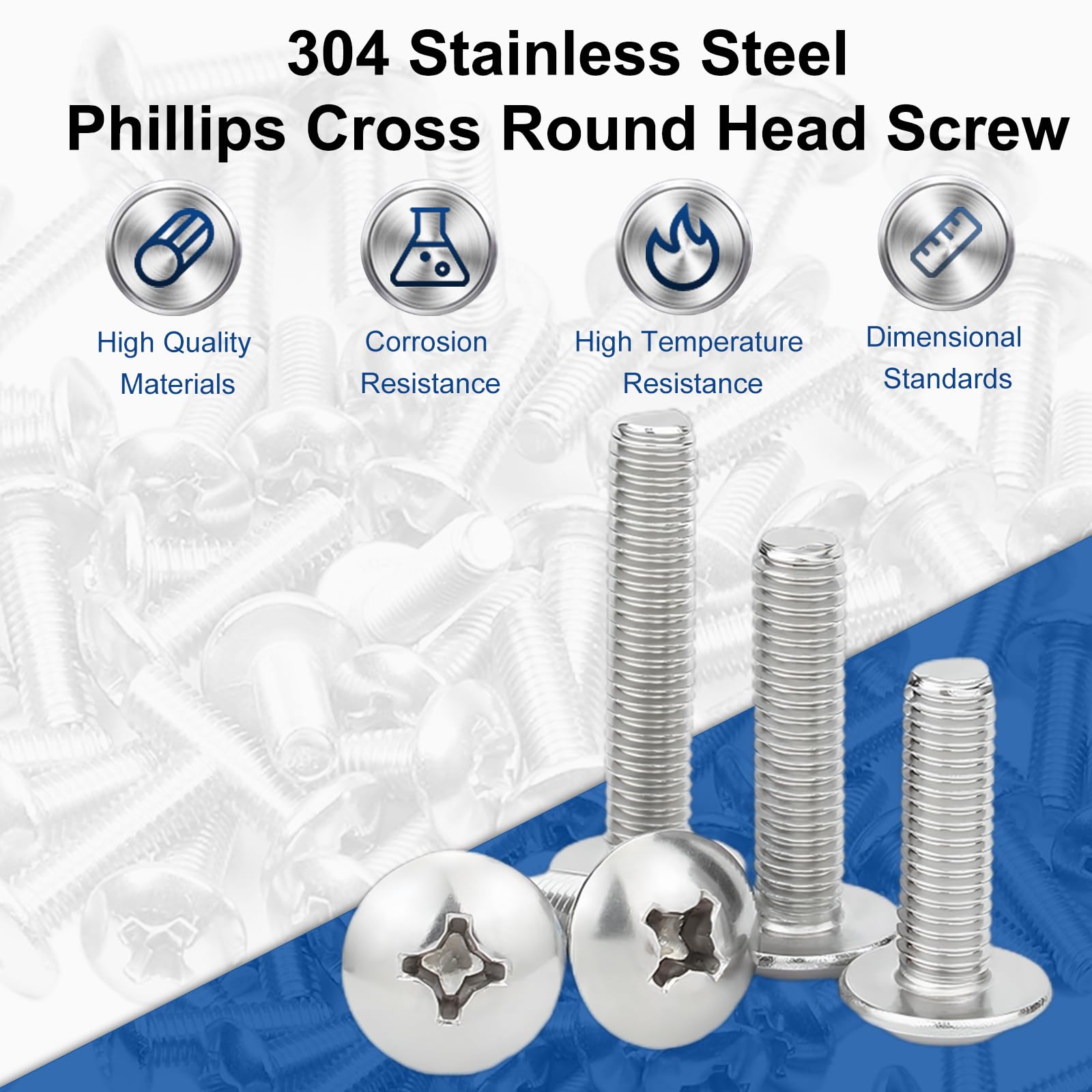 MroMax 30Pcs M4 x 12mm Truss Head Phillips Machine Screws for Cabinet Drawer Knob Pull Handle, 304 Stainless Steel 18-8, Fully Thread, Metric Silver Gray Cross Head Screws Bolts