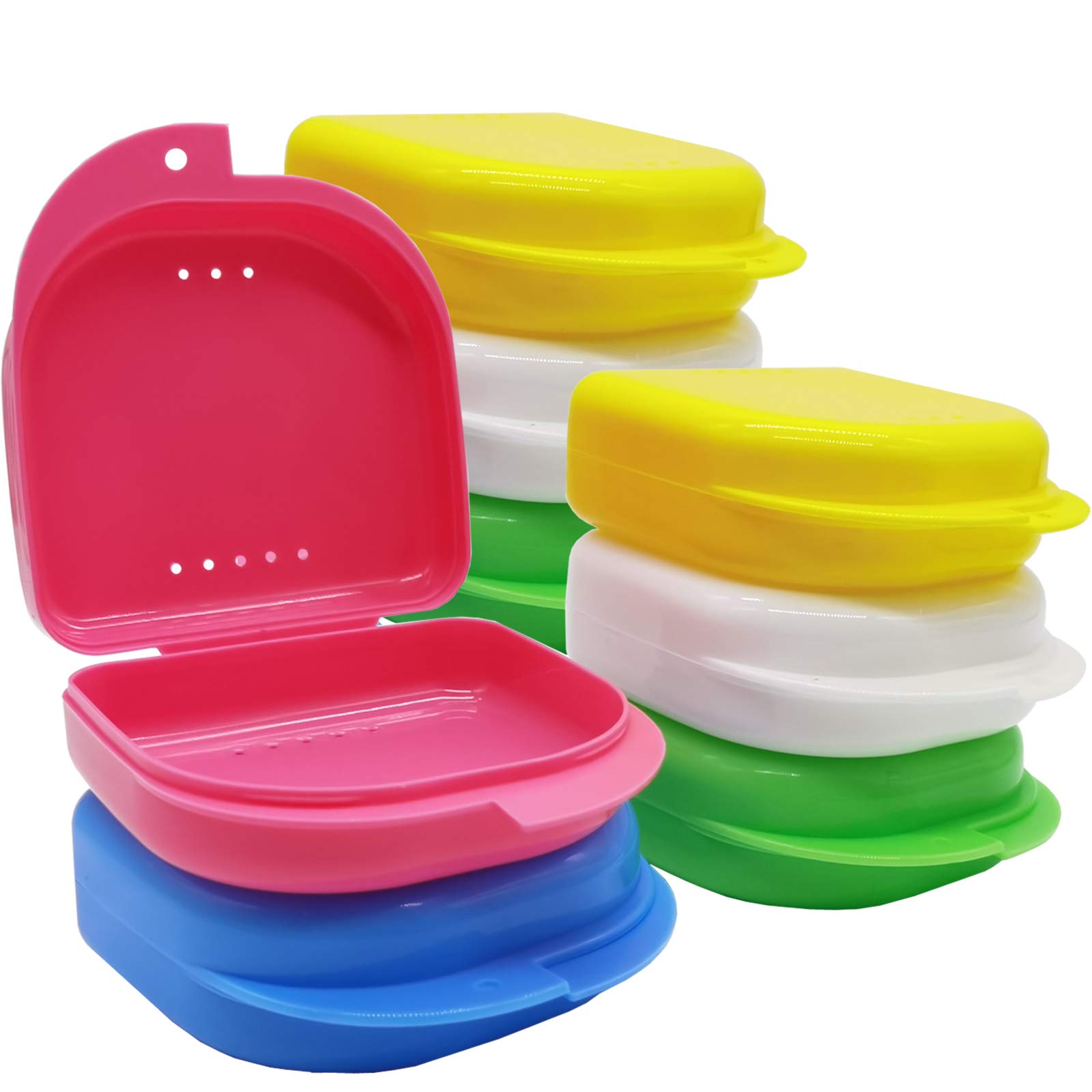 YOOHUA 10PCS Orthodontic Container Case for Retainer Mouthguard Dentures