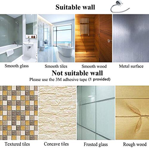 JiePai Vacuum Suction Towel Holder,Modern Shower Towel Ring,Washcloth Hand Towel Holder for Bathroom Kitchen Drill Free,Chrome