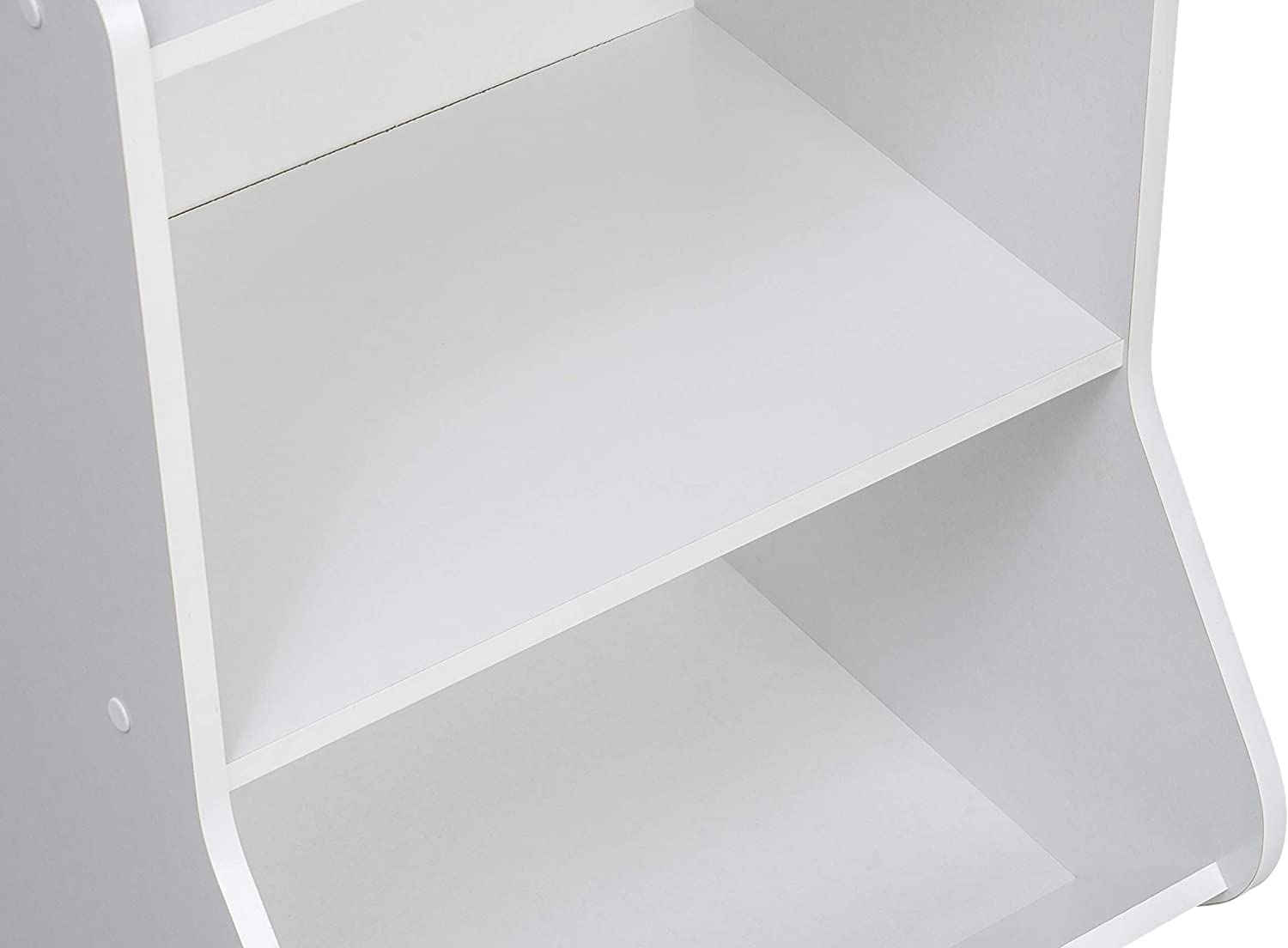 IRIS USA 2-Tier Shelf Organizer with Easy Access Angled Cubby, Frost White