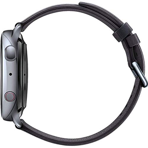 Samsung Original Galaxy Watch Active2 w/; auto workout tracking, enhanced sleep tracking analysis; STAINLESS STEEL CASE and LEATHER Band (International Model) (Silver, 40mm) No LTE (Renewed)