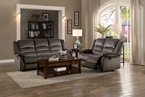 Homelegance Jarita Reclining Loveseat Polyester Fabric Cover, Chocolate
