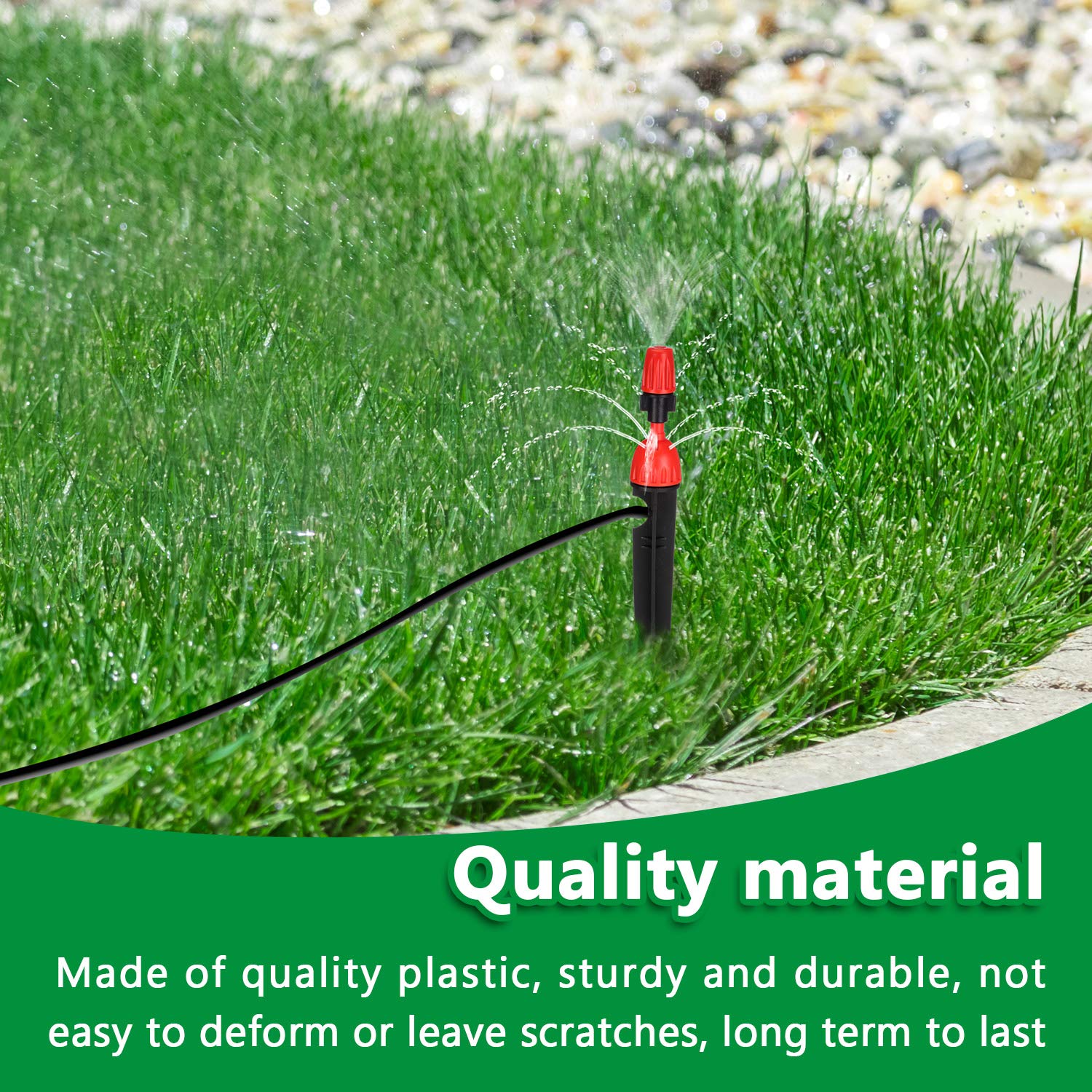 25 Pieces Garden Irrigation Dripper Emitters Micro Drip Irrigation Sprinklers Adjustable 360 Degree Water Flow Drip Emitters on Stake Watering Drip System for Flower Beds, Vegetable Herbs Gardens