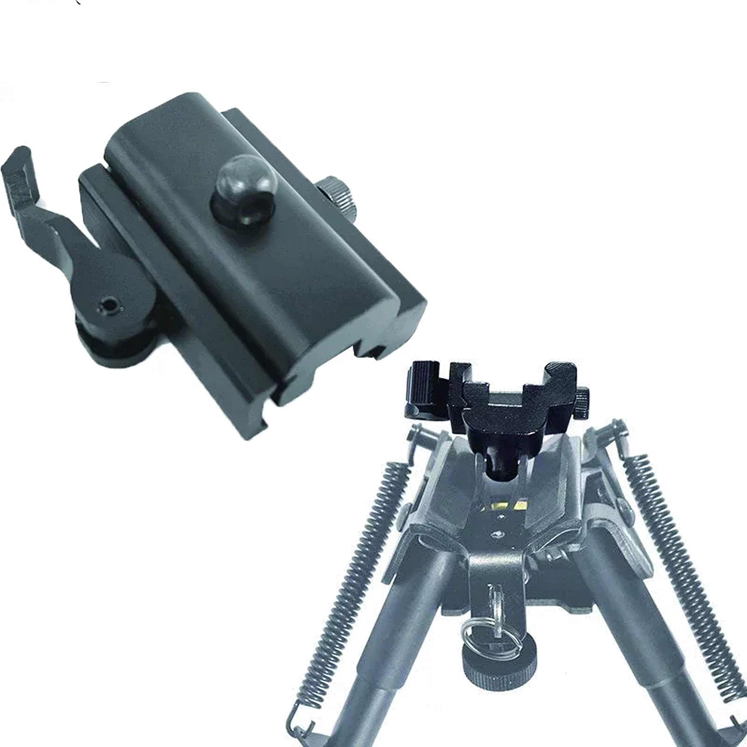 360 Tacitcal MLok Bipod Mount Aluminium Low Profile Harris -Style Stud bipod Adapter Black (Pack of 2 - Quick Release Sling Studs)