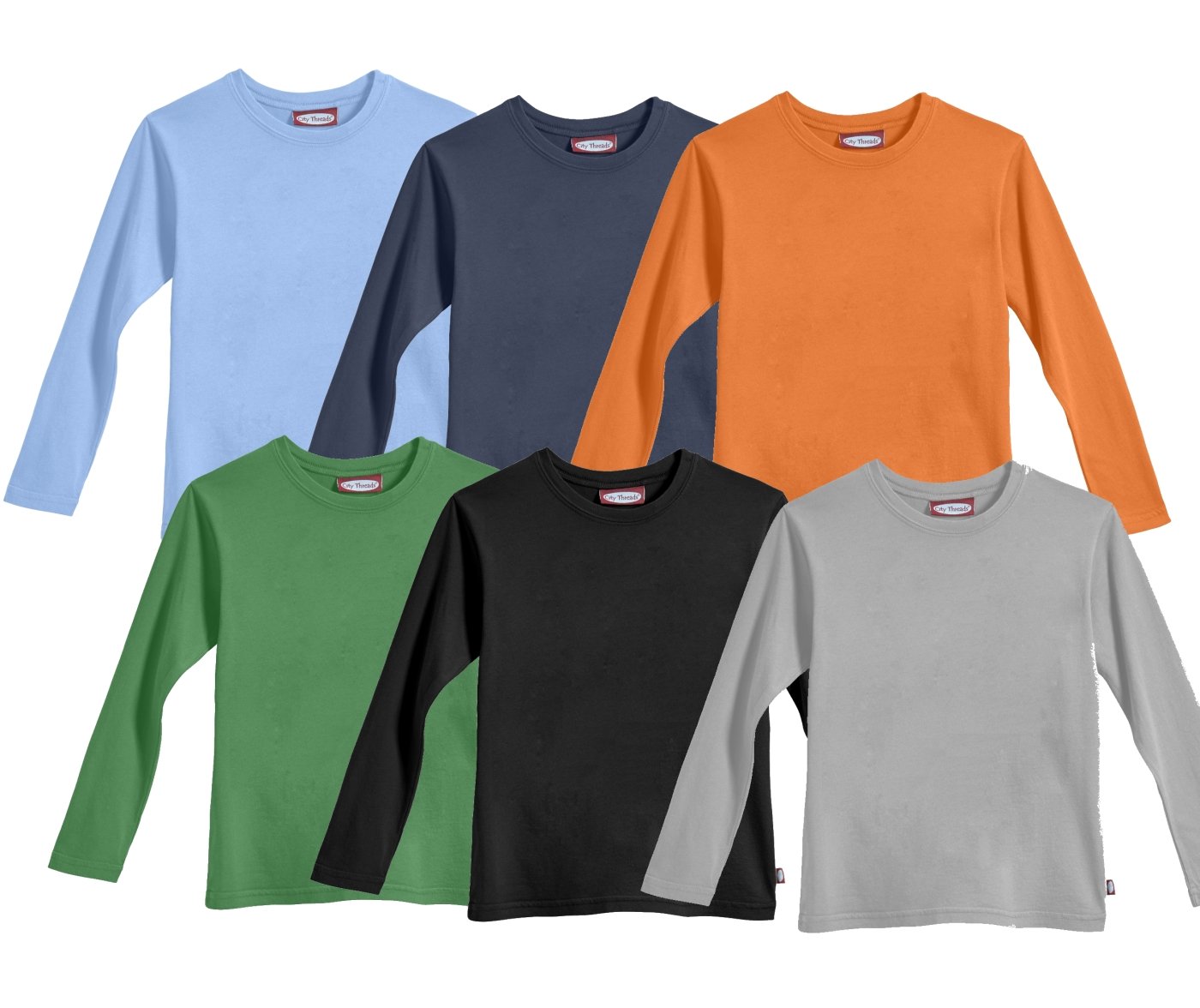 City Threads Big Boys' Cotton Long Sleeve Tee Base Layer for Fall Winter School or Play - Sensitive Skins or SPD Sensory Friendly Kids Clothing, Black, 14