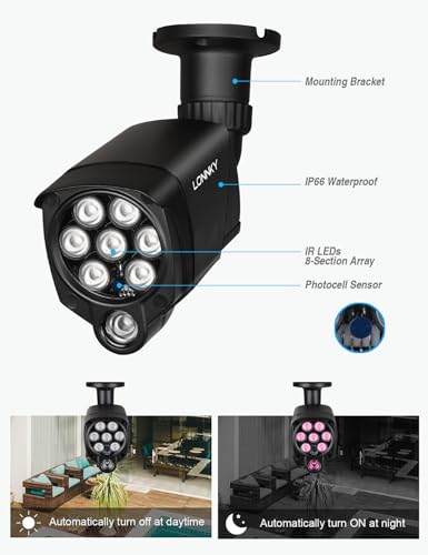LONNKY LED IR Illuminator Wide Angle 8-LEDs 90 Degree 100Ft IR Infrared Flood Light for CCTV Security Cameras, IP Camera, Bullet Camera, Dome Camera, Suitable for Outdoor and Indoor Use