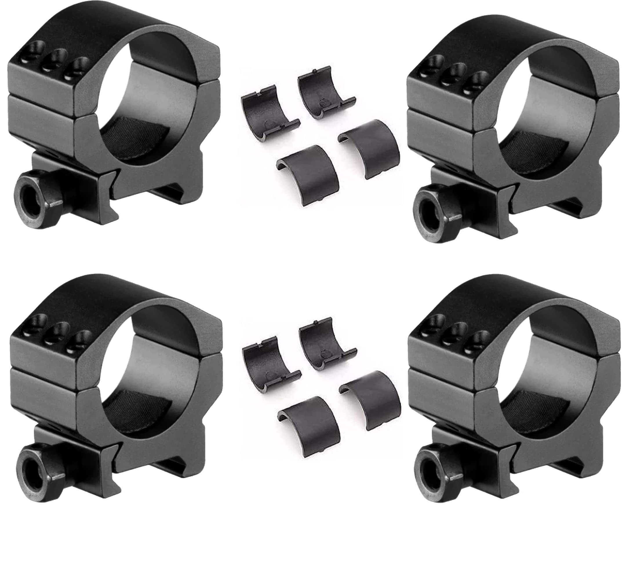 360 TACTICAL One Pair Medium Profile 30mm Comes with Spacer to Fit 25.4 mm 1 inch Ring Scope Mount fit 20mm Picatinny Rail Heavy Duty