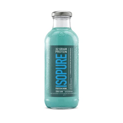 Isopure Zero Carb 32g Protein Ready-to-Drink, Whey Protein Isolate, Blue Raspberry, 16 Fl Oz (12 Bottles)