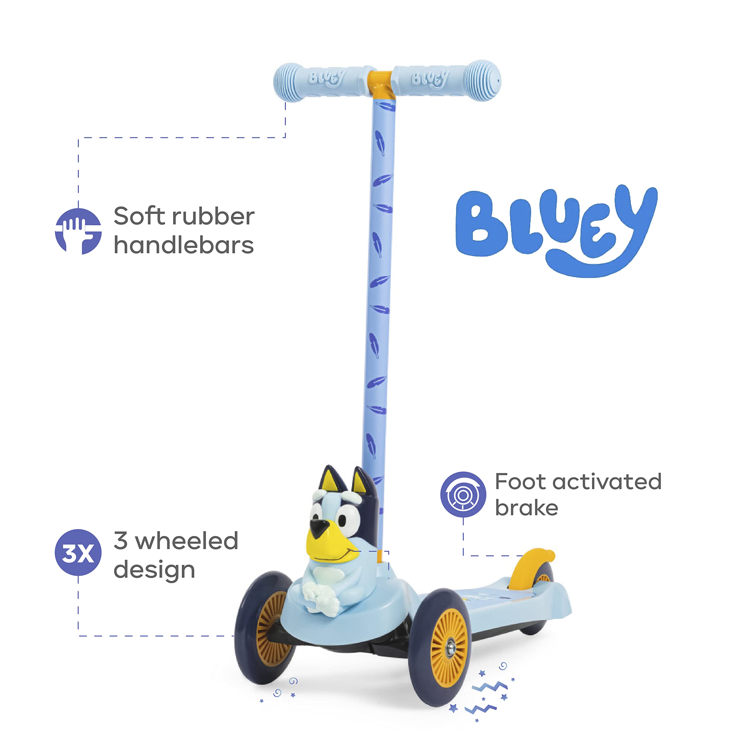 3D Peppa Pig Self Balancing Scooter | Toddler & Kids Scooter, 3 Wheel Platform, Foot Activated Brake, 75 lbs Weight Limit, for Ages 3 and Up