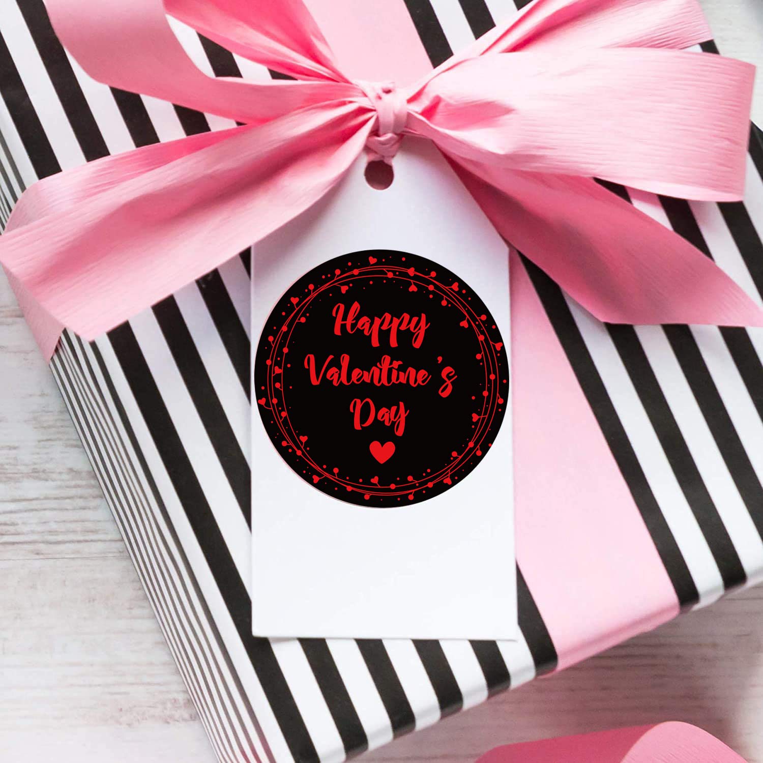 Valentine's Day Heart Stickers - Sweet Red Heart Design for Valentine Gift Wrap - 2 Inches 500 Total Labels