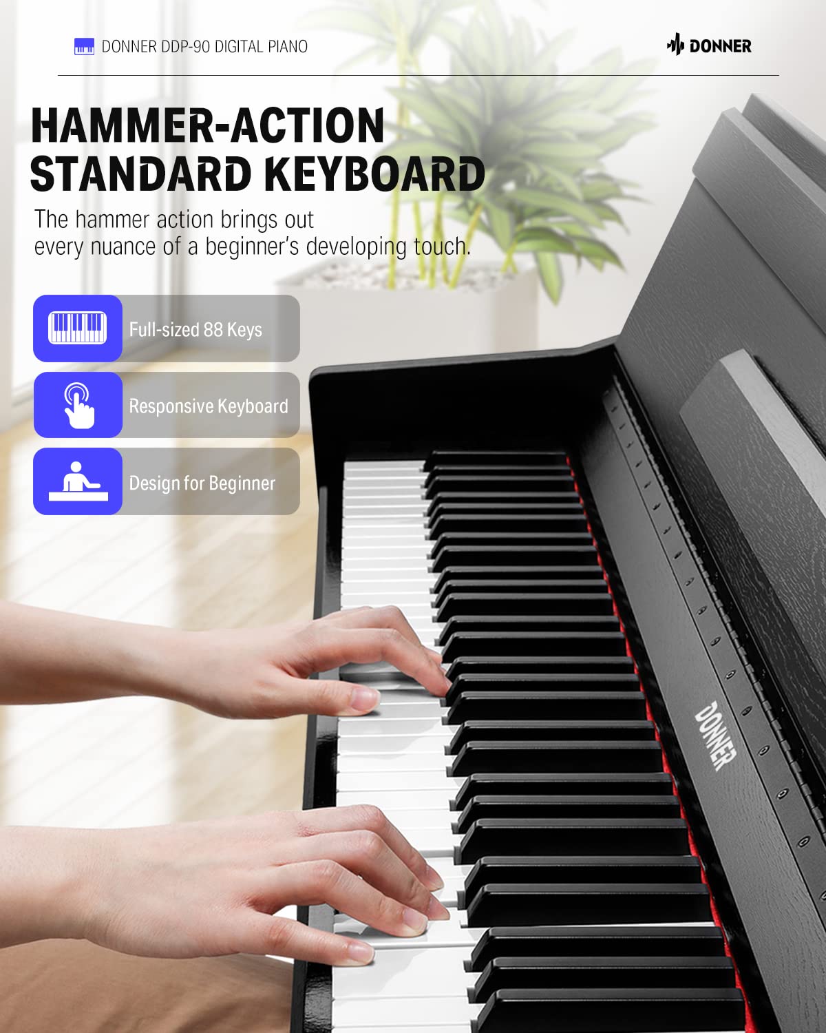Donner DDP-90 Digital Piano + Donner Piano Bench