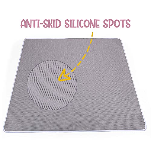 Luxja Splat Mat for Under High Chair (54 in x 54 in), Anti-Slip High Chair Mat, Fish
