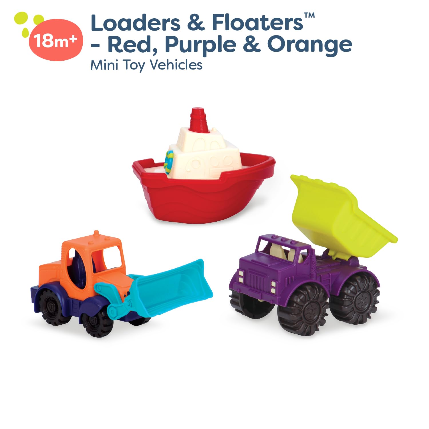 B. toys- 3 Mini Toy Cars - Water & Sand Vehicles Beach Playset for Kids 18 Months+