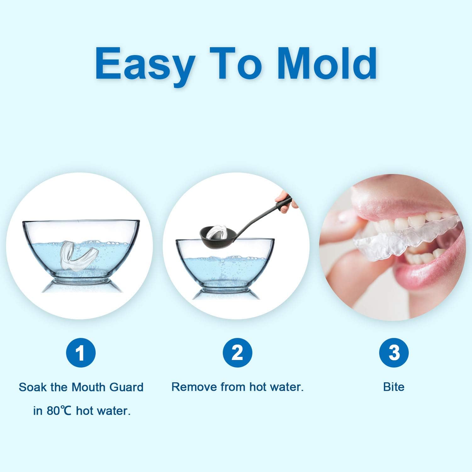 Leesgel Kids Mouth Guard for Grinding Teeth, Teeth Grinding Mouth Guard for Sleep, Kids Moldable Custom Night Bite Guards, Clenching, Bruxism, Sport Athletic, Whitening Tray (4 Pack)