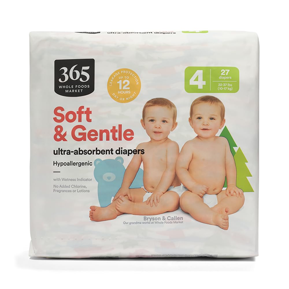 365 by Whole Foods Market, Size 4 Diapers, 27 Count