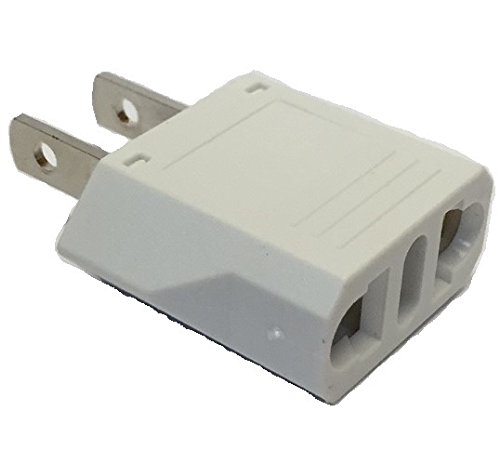 Ckitze Flat White Europe/Asia to USA & Canada Travel Power Plug Adapter