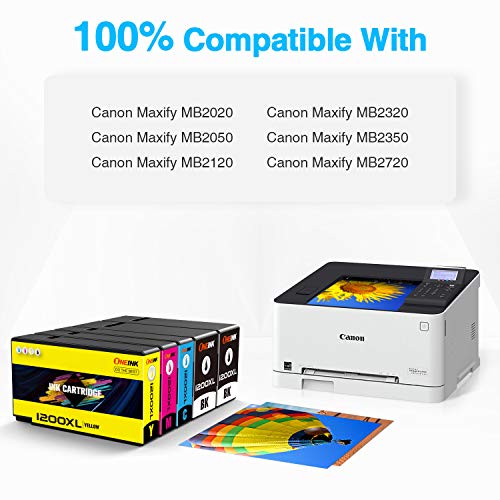 ONEINK Compatible Replacement for Canon Maxify 1200 XL Ink Cartridges, Used for Canon Maxify MB2320 MB2020 MB2720 MB2120 MB2050 MB2350 Printer (2 Black/1 Cyan/1 Magenta/1 Yellow, 5 Packs)