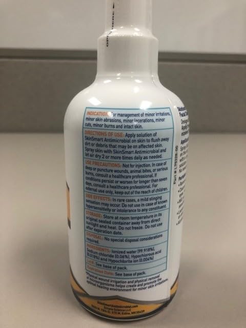 SkinSmart Antimicrobial Facial Cleanser Spray to Remove Viruses and Bacteria Around Eyes, Nose and Mouth, Fight Maskne, 8 oz Spray Non-Irritating Hypochlorous Spray