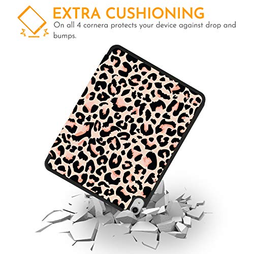 Hepix iPad Air 5th 4th Generation Case with Pencil Holder 2022 2020, iPad 10.9 inch Case Leopard Cheetah iPad Air 5 Case Trifold Protective Shockproof Cover Auto Sleep Wake