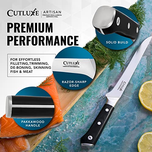 Cutluxe Boning & Fillet Knife β 6" Deboning Knife, Perfect for Meat Trimming β Razor Sharp Blade from High Carbon German Steel β Full Tang & Ergonomic Handle Design β Artisan Series