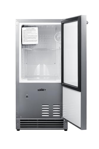 Summit BIM26H32 Drain-Free Icemaker, ADA Compliant, 15" Wide, 25lb Crescent-Shaped Ice, 304-grade Stainless Steel (32 Inch- ADA Height, Indoor)