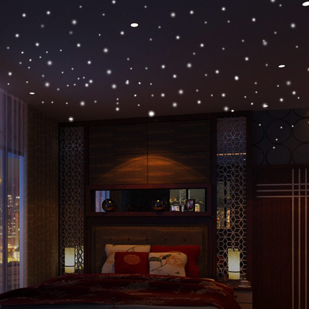Keepfit 2 Pack Glow in The Dark Star Wall Stickers 407 Pcs Round Dot Luminous Kids Room Decor