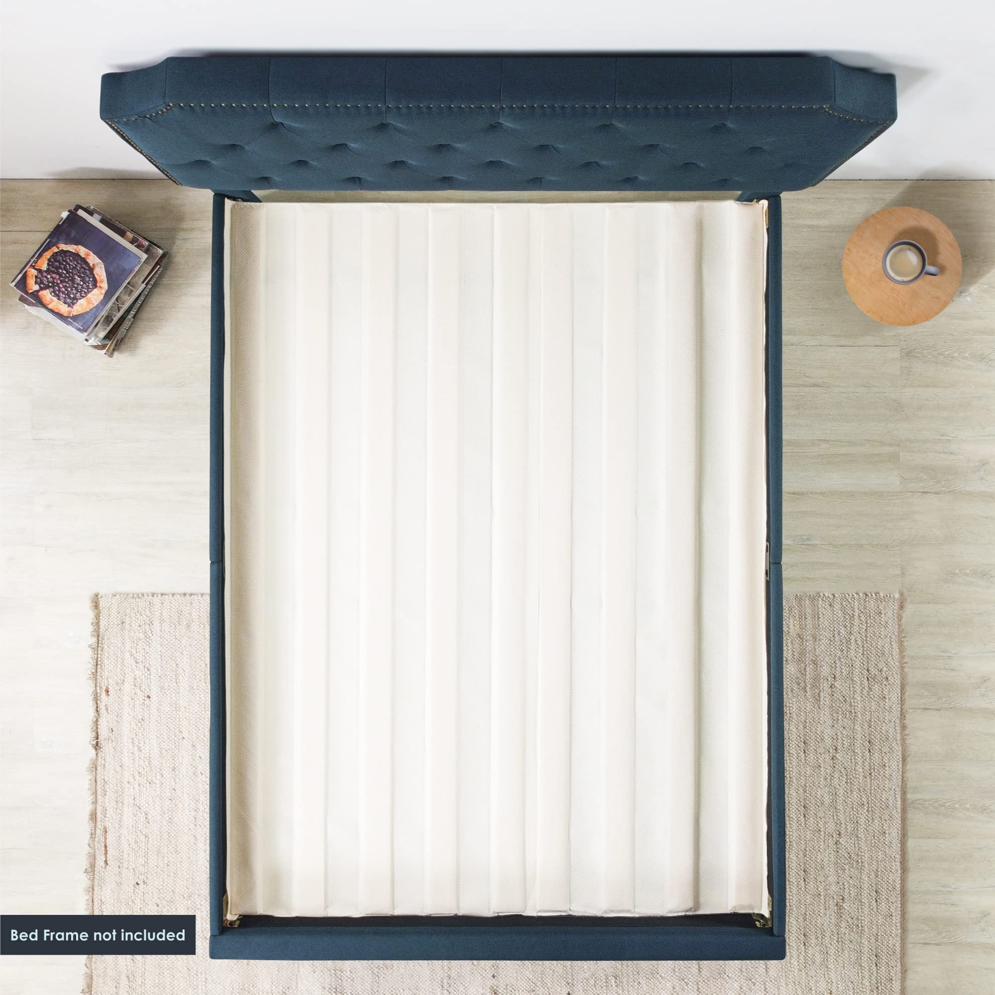 Mellow Fabric Covered Wood Slats, Bunkie Board Mattress Support, Box Spring or Bed Slat Replacement, Queen, Beige