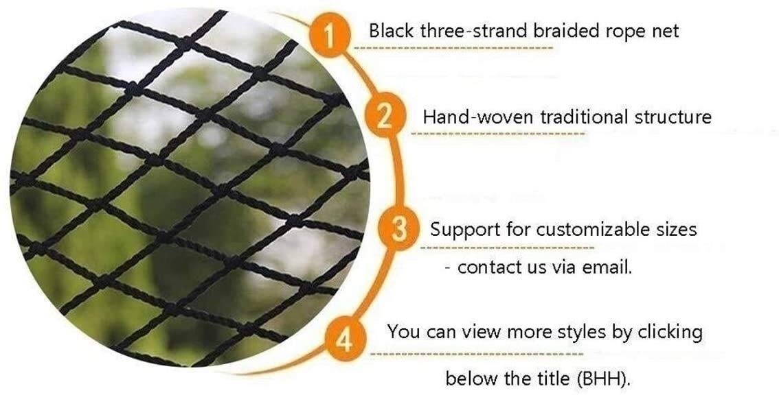 RZM Kids Safety Net Black, Climbing Frames Rope Net Children's Balcony Stair Railing Protective Net Pets Fence Anti-Falling Net Anti-Aging Child Safety Netting for Balcony (Size : 1 * 5m(3 * 16ft))
