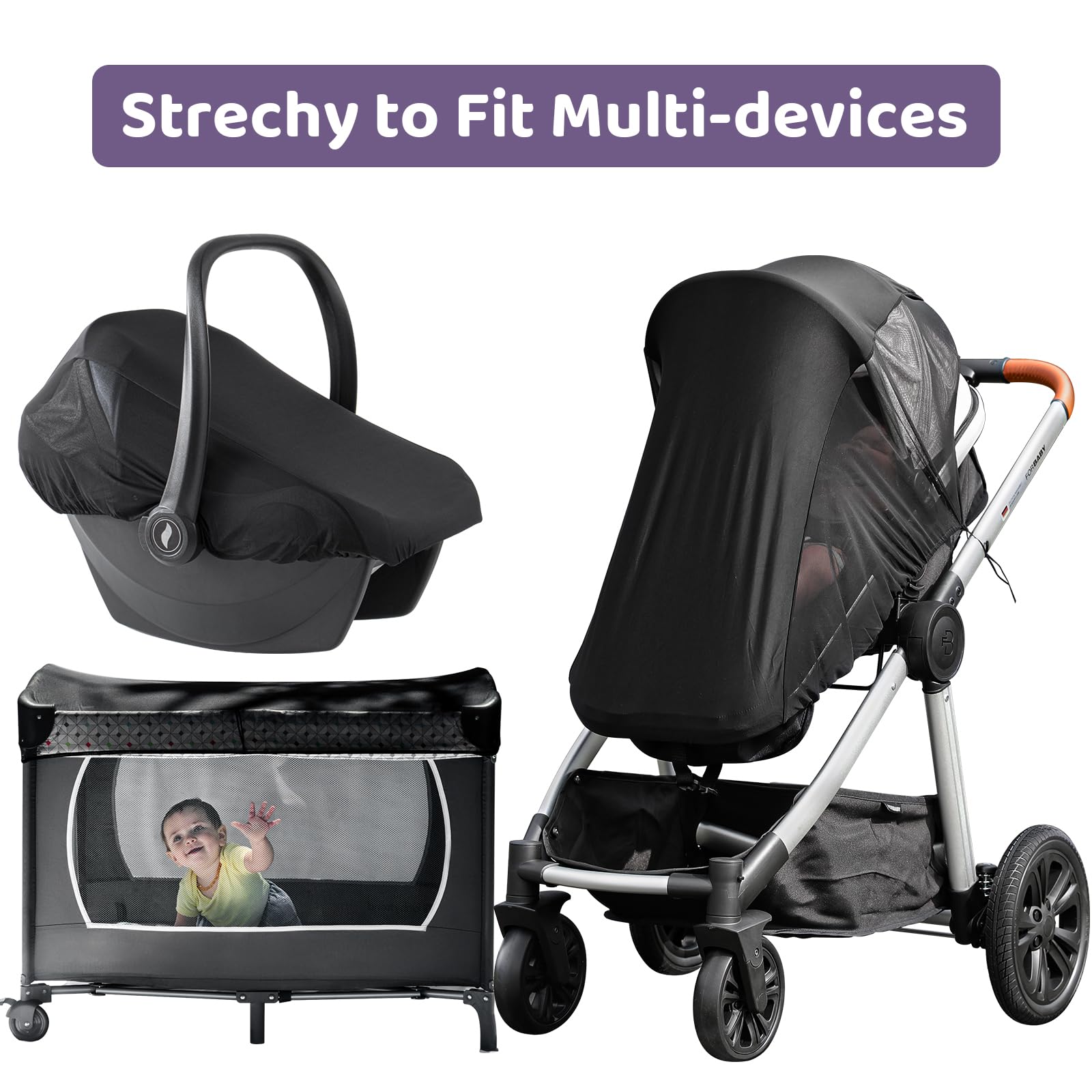 Bayan Stroller Sunshade Baby Car Seat Sun Shade Cover-Effective UV Rays Cut Design-Blocks 95.76% UVA and 95.87% UVB