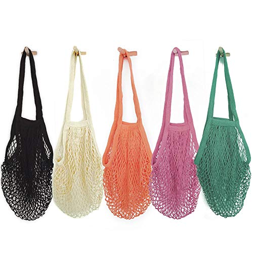 Hotshine Mesh Bags Reusable Cotton Mesh Grocery Bags - 100% Cotton | Net Cotton String | Shopping Bag ĀØC Eco Market Bag - Tote Bag Vegetable