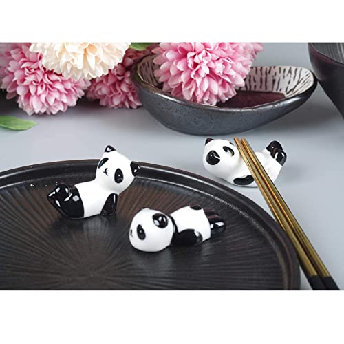 6PCS Cute Ceramic Panda Chopsticks Rest Rack Stand Holder for Chopsticks, Ceramic Ware Chopsticks Stand Rest Rack,Gift for Boys Girls Kids
