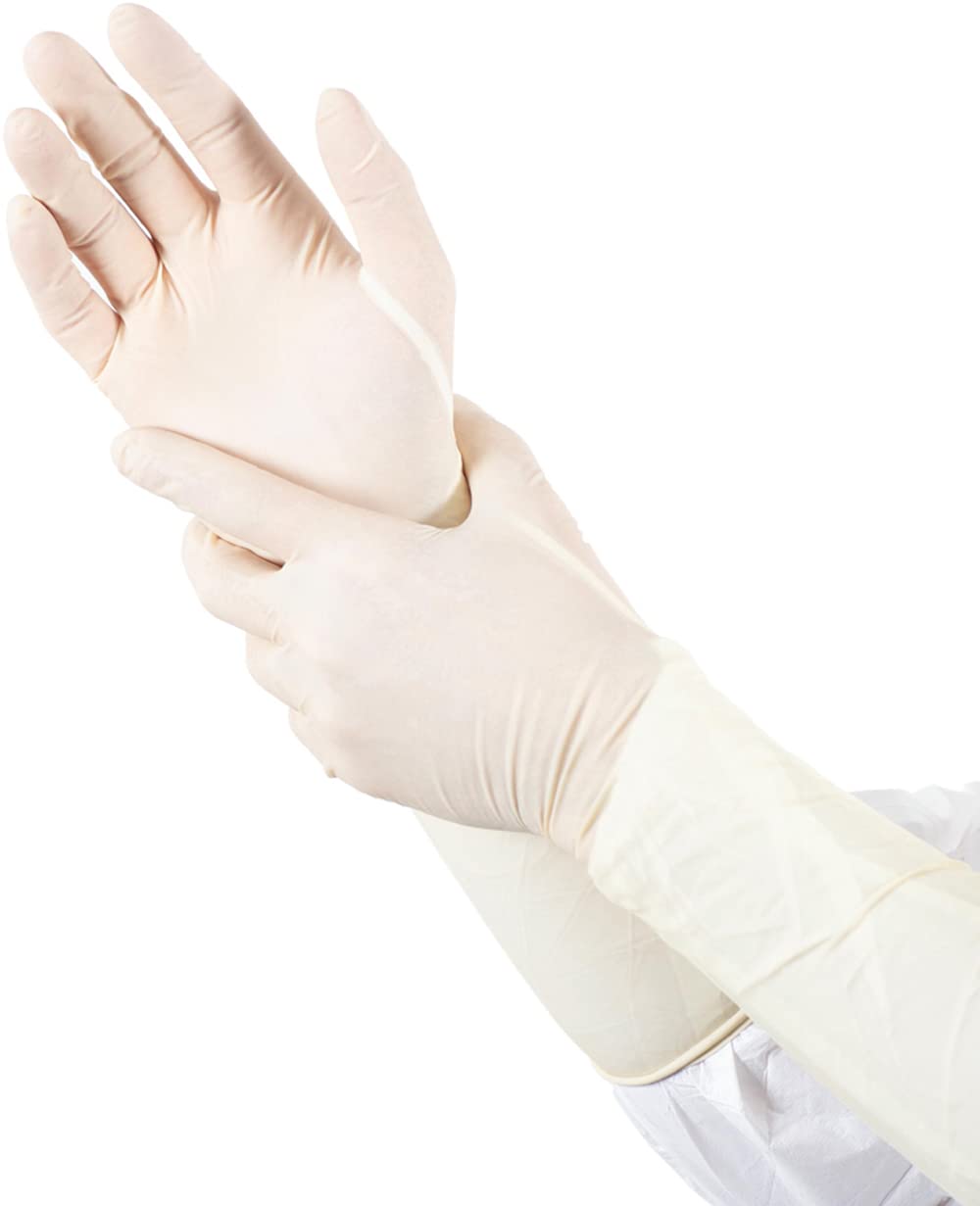 Ansell BLAS-M BioClean Extra Sterile Latex Glove, 16" Length, Ambidextrous, Natural, M (Pack of 200)