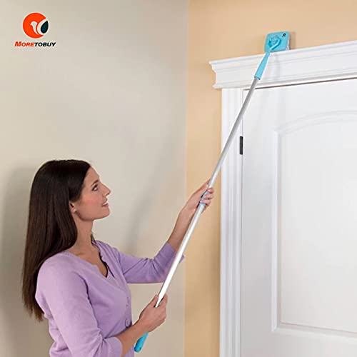 Baseboard Cleaner Tool with Handle 5 Reusable Cleaning Pads by No-Bending Mop Baseboard Cleaner Tool Long Handle Adjustable Baseboard Molding Tool for Bathroom Microfiber Cleaning