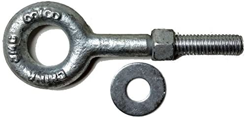 Eye Bolts 2.5" to 12" Drop Forged/Hot Dipped Galvanized Steel Eye Bolt Eyebolt (3/8" x 2.5" Eye Bolts, 1 pk. Eye Bolt)