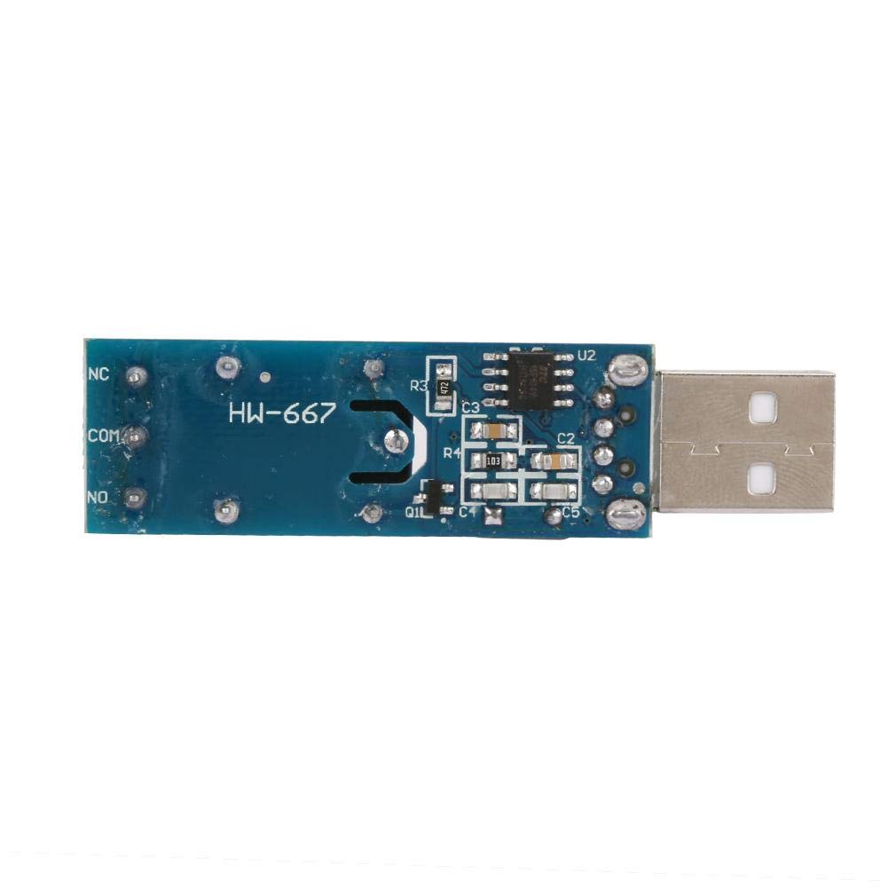 Liyeehao MCU PC USB Control Relay Board, High-Performance Microcontroller Chips, Manual Operation, USB Control Relay Module, Silver Contact, Mount, 1A, 3 Terminals, 1 Second Jog