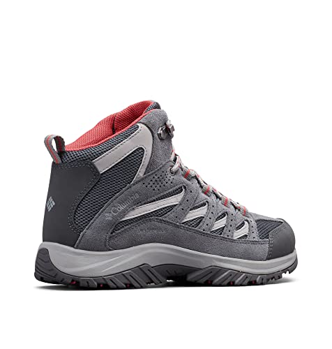 Columbia womens Crestwood Mid Waterproof Boot Hiking Shoe, Graphite, Daredevil, 8 US
